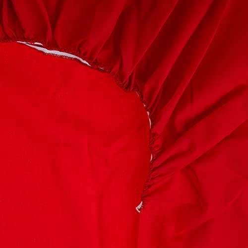 Baby Doll Bedding Chevron and Solid Color Fitted Crib/Toddler Bed Sheet Set, Red 2 Pk