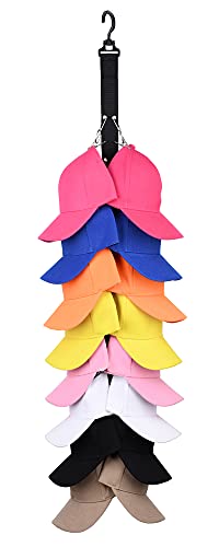 LEVOSHUA Closet Hanging Cap Organizer, 16 Baseball Cap Rack, Closet Hook Cap Holder Hat Storage Organizer - Keep Hats Cleaner Than a Hat Rack (1 Pack)