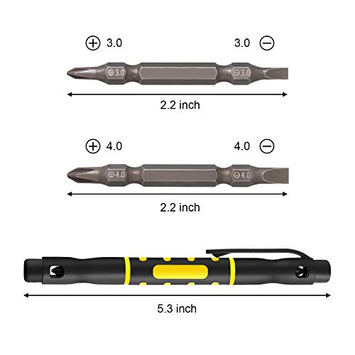 4 Pieces Pocket Screwdriver 4 in 1 Pen Screwdriver Multipurpose Portable Screwdriver Crossing Flathead Screwdriver for Repairing