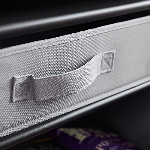 Fridge Stand Supreme - Drawer Organization - Black Frame with Gray Drawers