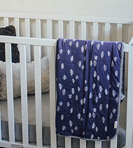 Burts Bees Baby Infant Reversible Blankets 100% Organic Cotton GOTS Certified - On The Road Prints with Quilting Pattern Soft Nursery Blanket with 100% Polyester Fill for Size 30 x 40 Inch