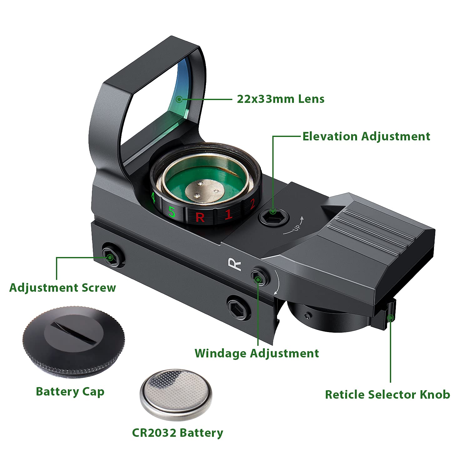 20mm Rail Riflescope Hunting Optics Holographic Red Dot Sight Reflex 4 Reticle Tactical Scope Collimator Sight