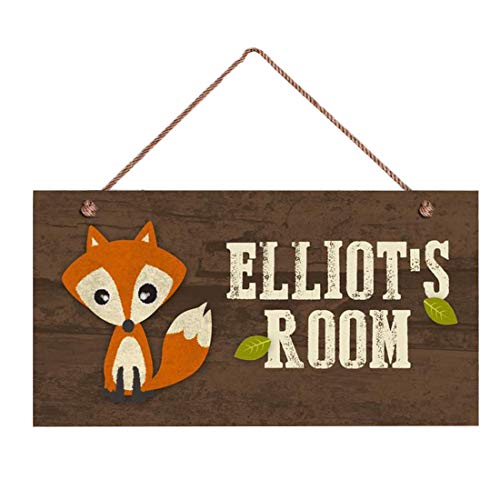 Fox Sign,Personalized Sign, Kid's Name, Kids Door Sign, Baby Nursery Wall Decor, 5" x 10" Sign, Signs