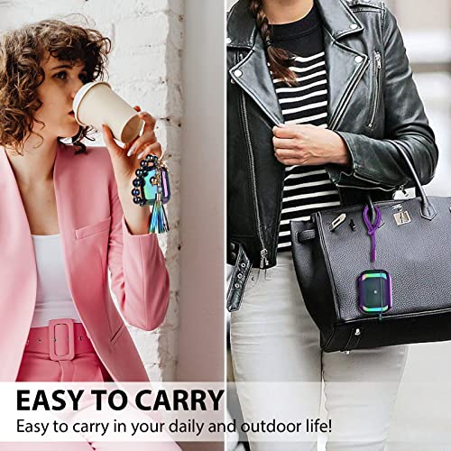 AIRSPO AirPods Pro 2nd Generation Case Cover Clear Lasher Hard PC Protective Case Colorful AirPod Pro 2 Cover Skin Compatible with Bling Bead Bracelet Keychain ( Glittery Purple)