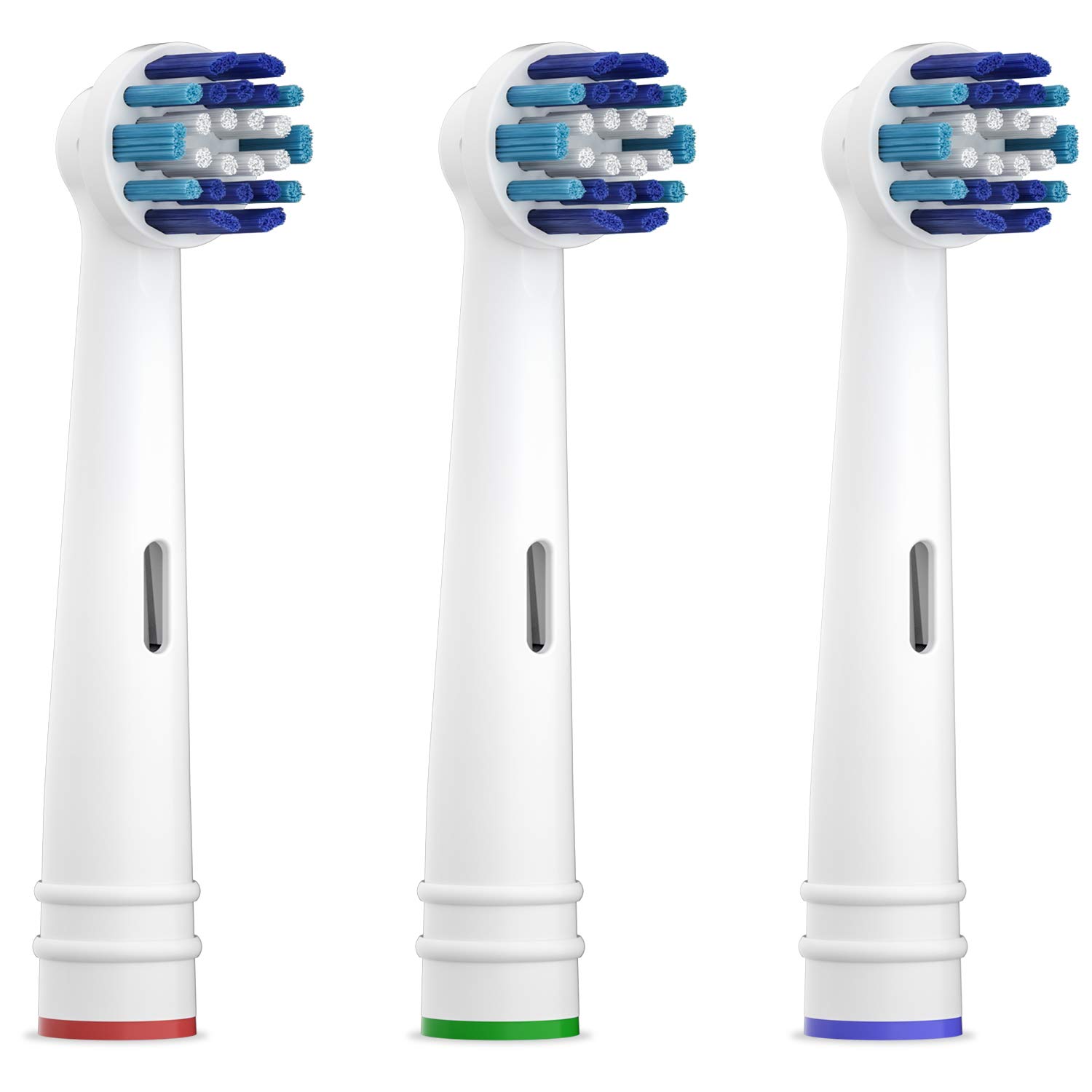 Amazon Brand - Solimo Total Power Replacement Brush Heads, 3 Count, White (Fits Most Oral-B Electric Toothbrushes)