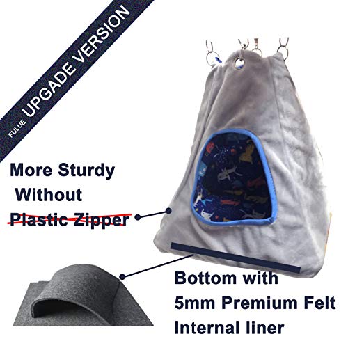 FULUE Small Animal Tent and Double Hammock for Ferret Rat Guinea Pig Degu Mice Hamster(Blue)