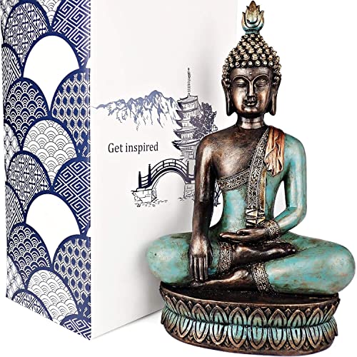 25DOL Buddha Statues for Home. 12.5" Buddha Statue (The Moment of Enlightenment). Collectibles and Figurines, Meditation Decor, Spiritual Living Room Decor, Yoga Zen Decor, Hindu and East Asian Décor