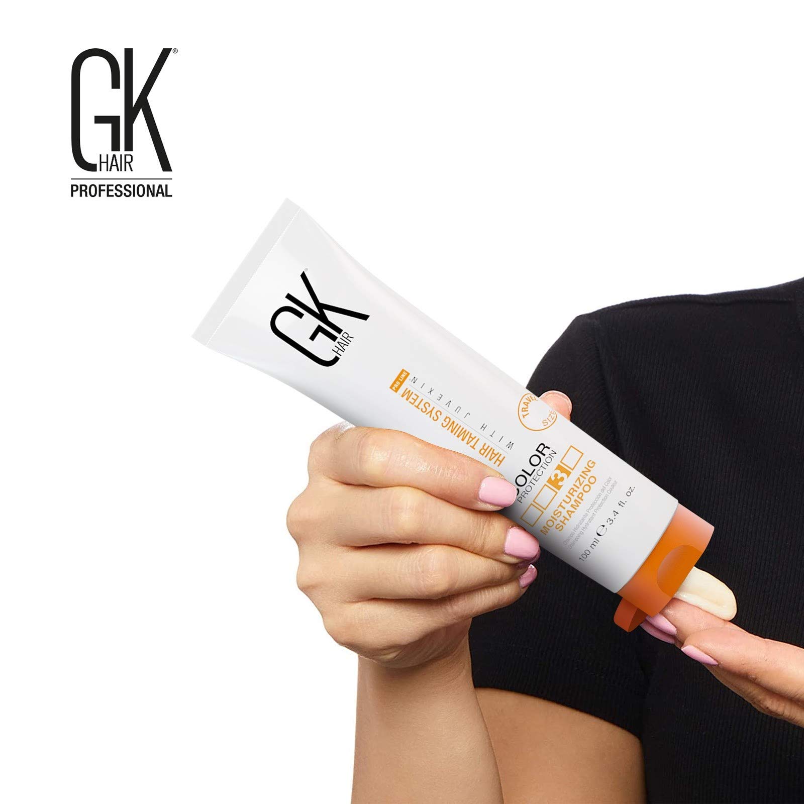 GK HAIR Global Keratin Moisturizing Shampoo and Conditioner Set 100ml I Volumizeher Spray Hair Thickening Spray for Women and Men