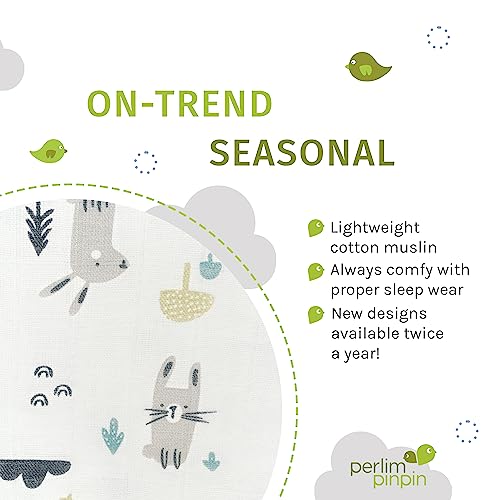 New 2024 Spring Summer Release - Perlimpinpin 0.7 TOG Cotton Baby Sleep Sack – Tailored to any American Climate
