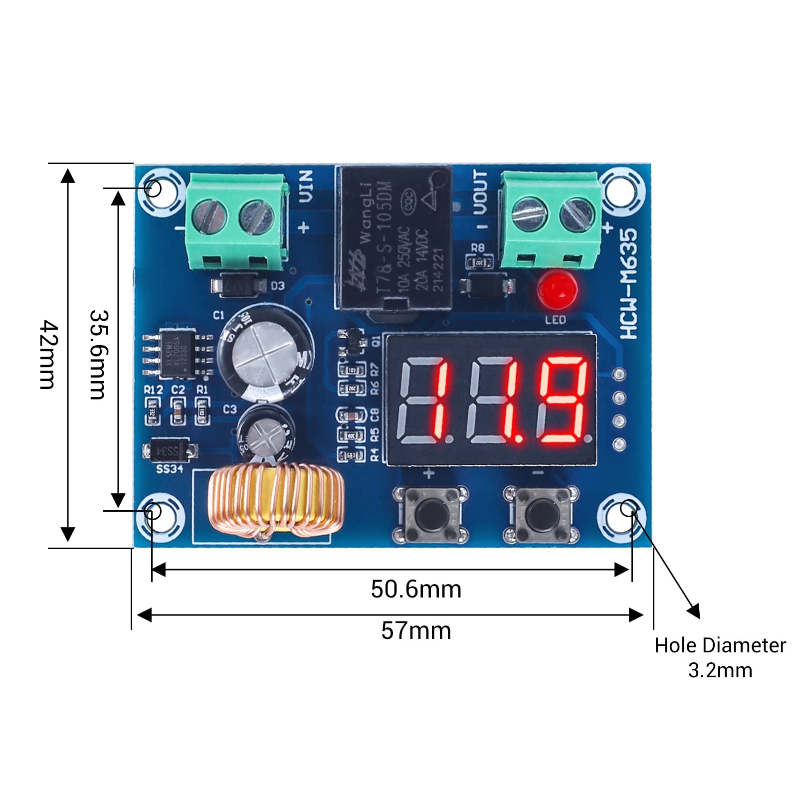 2 PCS Low Voltage Cutoff, Icstation DC 12V-36V Low Voltage Disconnect 20A Over Discharge Protection Low Voltage Protector Disconnect Switch Module for Lead Acid Lithium Battery Solar Panel Light