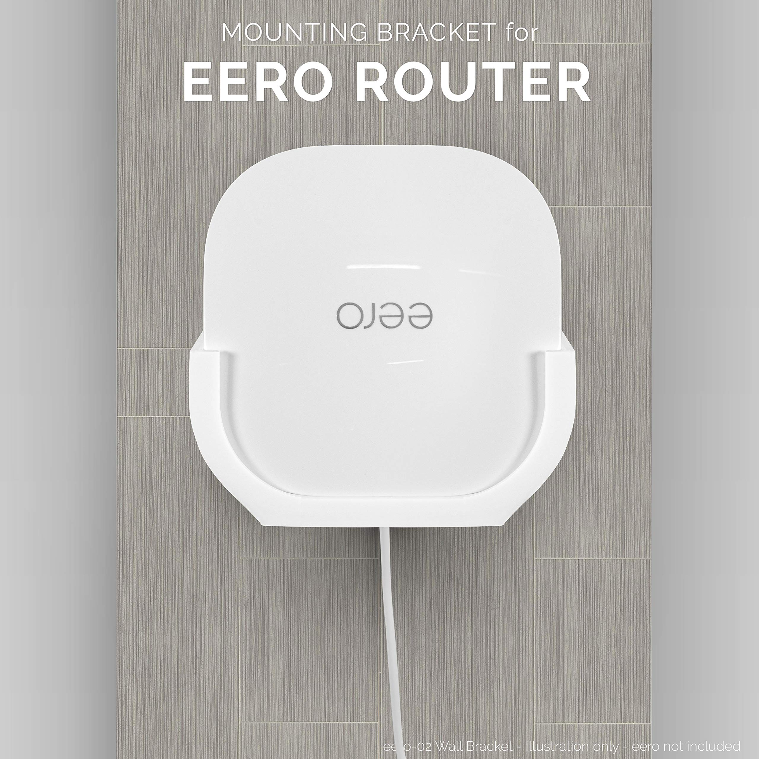 Screwless Wall Mount for Eero Mesh WiFi (NOT Compatible with Eero 6/Pro 6/Beacon), VHB Stick On Holder, Easy to Install, No Tools, No Mess, No Drilling, Strong Adhesive Mount, White by Brainwavz