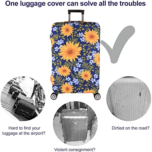 7-mi Luggage Cover, Suitcase Covers 19-30 Inch Expandable Anti-Scratch Luggage Protector Flower for Carry on Luggage XL 29-30IN