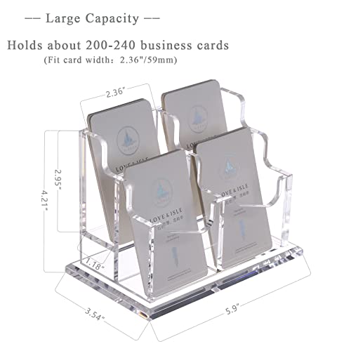 SANRUI Vertical Business Card Holder, Acrylic Business Card Display,Clear Desktop Business Card Stand for Exhibition, Home & Office