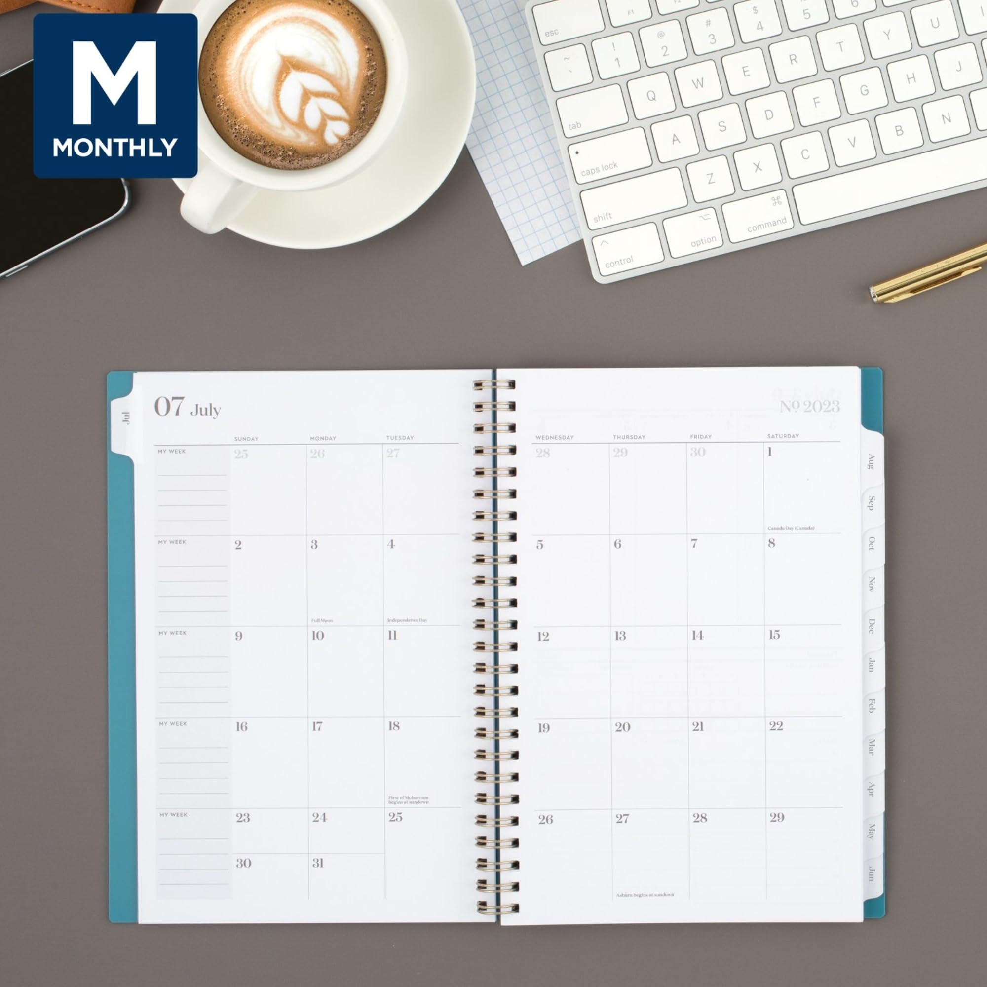 2023-2024 Cambridge® WorkStyle Balance Academic Weekly/Monthly Planner, 5-1/2" x 8-1/2", Teal, July 2023 to June 2024, 1606-200A-12