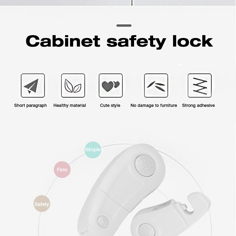 Baby Safety Magnetic Cabinet Lock Set,Child Safety Locks For Cabinets, Doors, Drawers,Cabinet Locks For Babies 6 Childproof Safety Locks, For 2 Keys No Drilling & Screws