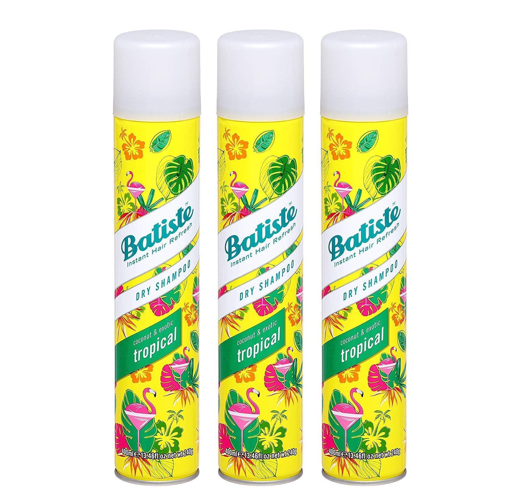 Batiste Dry Shampoo, Tropical, Coconut and Exotic, 13.46 Ounces (Pack of 3)