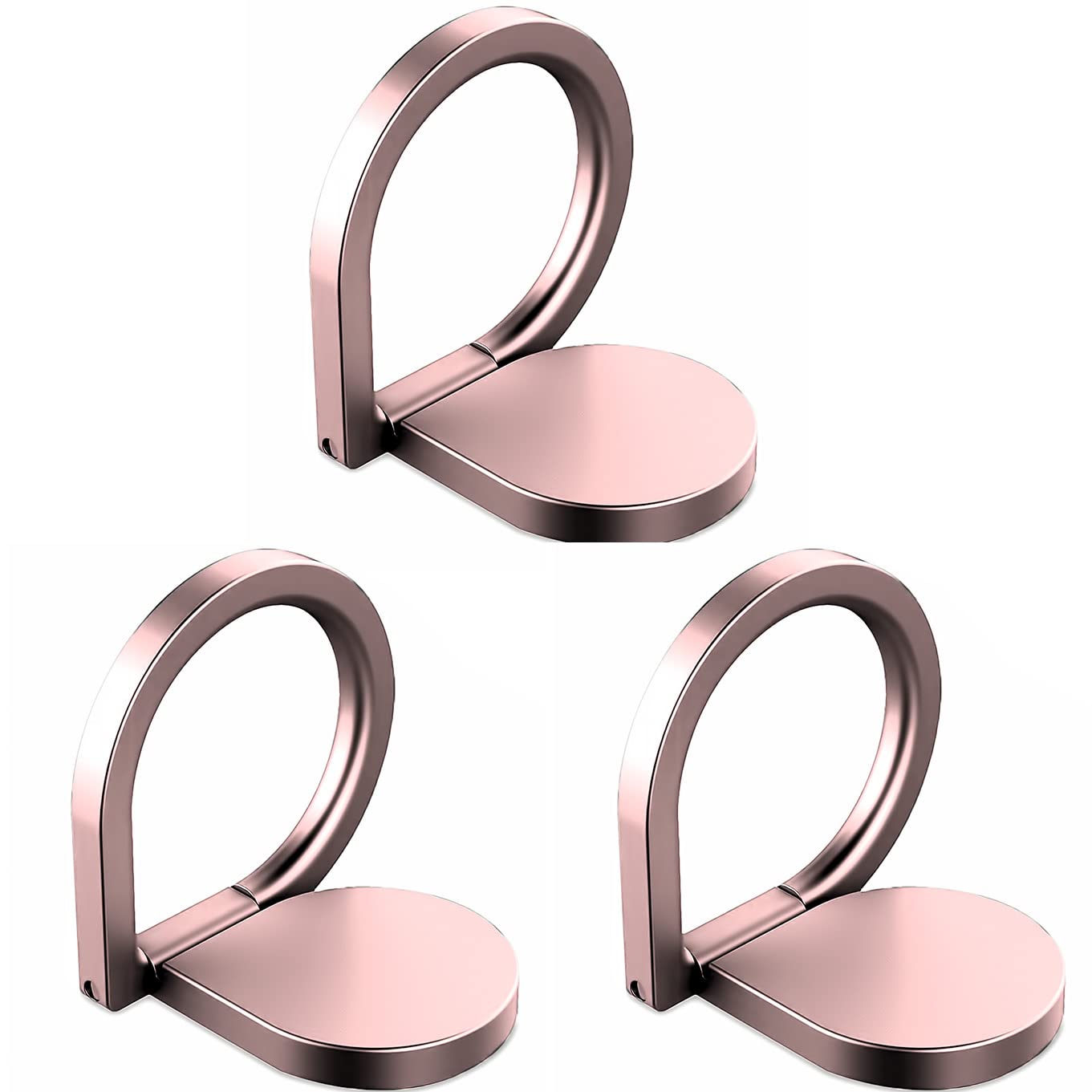 3 Package Phone Ring Stand Holder,iEugen Universal Thin Finger Loop Grip Stand Holder,Compatible with Magnetic car Mount,360 Rotation Phone Ring Grip for Phone case Tablet Smartphone Phone-Rosegold