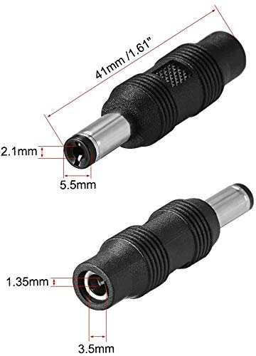 VONOTO 3.5mm x 1.35mm Female to 5.5mm x 2.1mm Male DC Power Connector Adapter, 4PACK, for Laptop CCTV Camera Strip Lighting