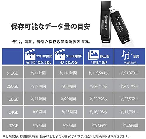 SEKC 512GB USB3.1 Flash Drive, Read Speed up to 130MB/s, Black - SDA20512G