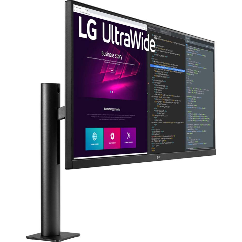 LG 34WN780-B 34" 21:9 UltraWide QHD 3440x1440 Ergo IPS HDR Monitor Bundle with 2X Deco Gear 6FT 4K HDMI 2.0 Cable, Screen Cleaner and 6-Outlet Surge Adapter with Night Light