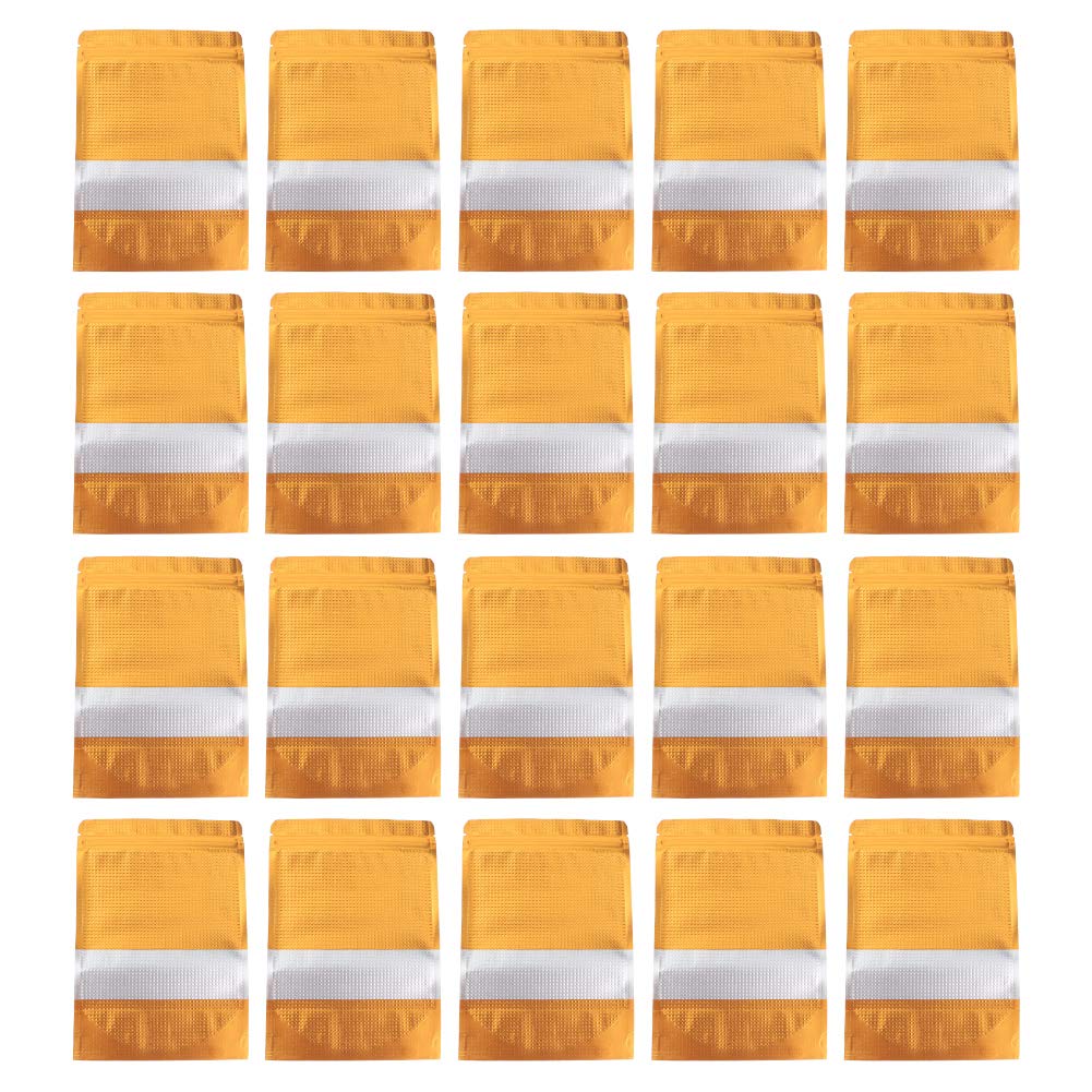 20pcs Kraft Paper Stand-Up Bags with Window: Convenient Storage Solution for Food and Snacks