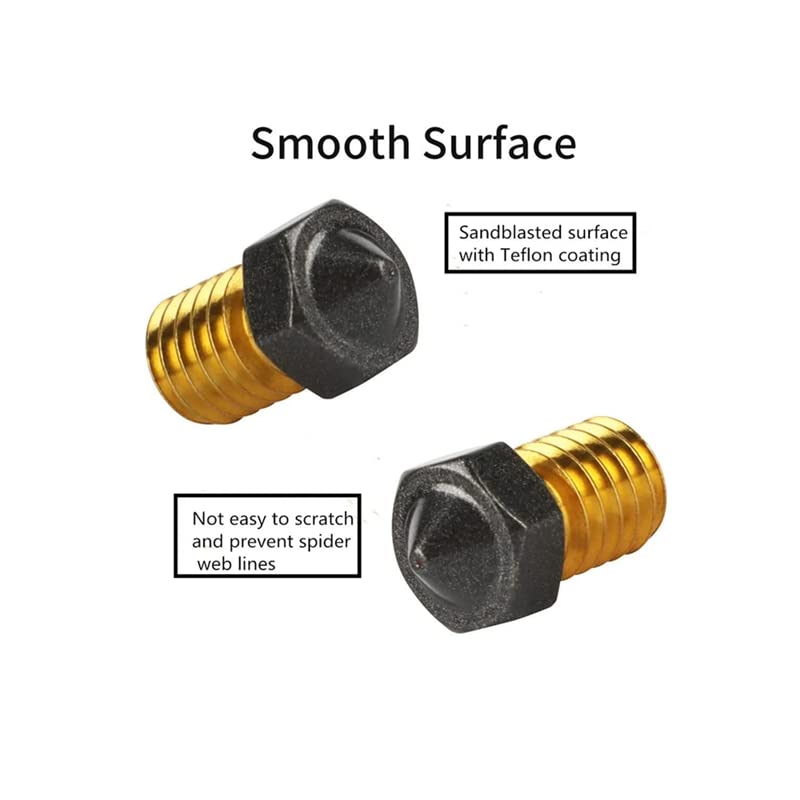 2 Pack Upgrade E3D V6 Nozzle PTFE Coated Brass Non-Stick PLA Extruder Print Head Nozzle for 1.75mm Ender3 Pro CR10/S Hotend (0.6mm)¡
