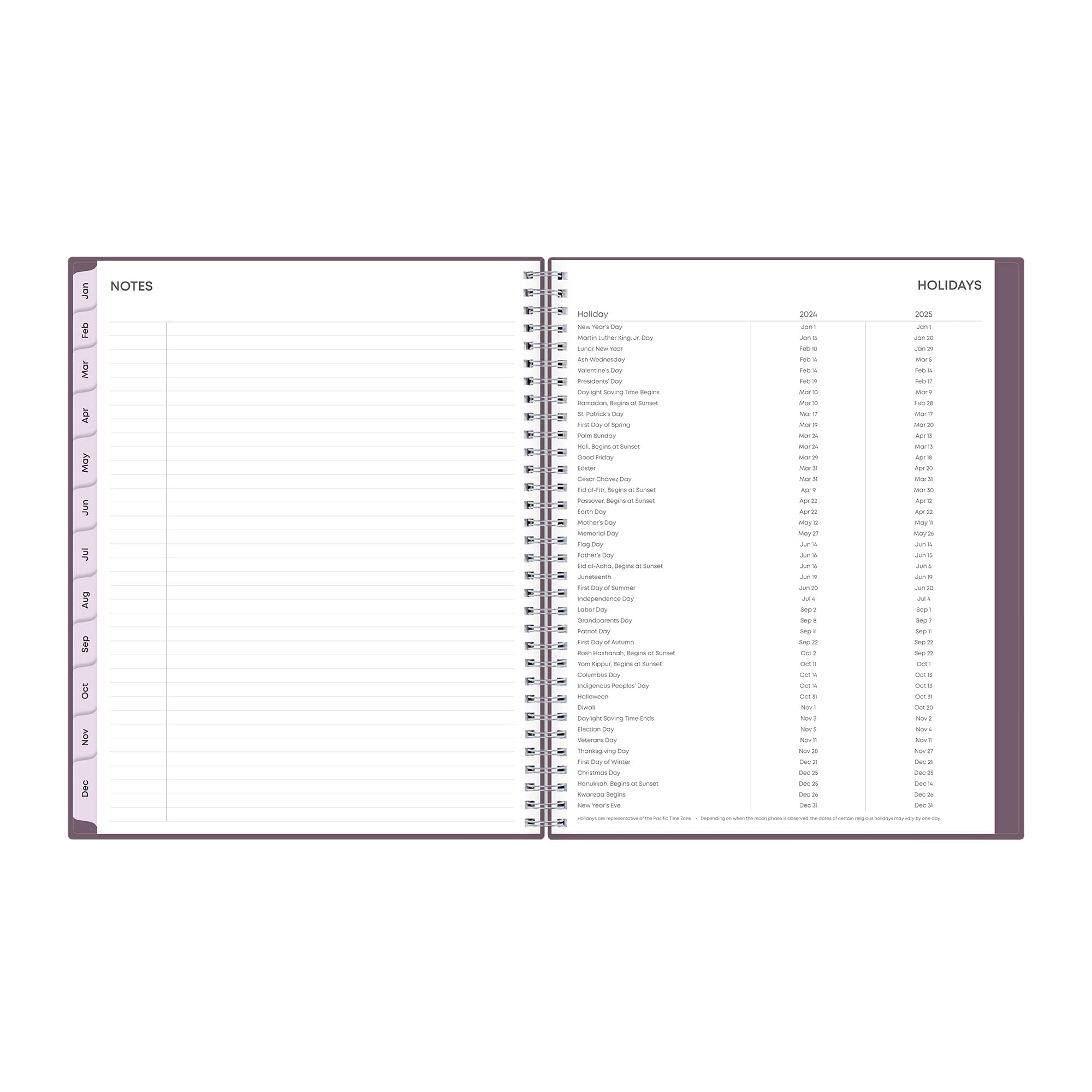 2024 Blue Sky™ Modesto Weekly/Monthly Planning Calendar, 8-1/2" x 11", Solid Purple, January to December 2024, 144062
