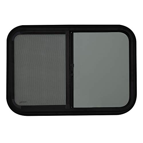 RecPro RV Window | 42" W x 22" H | Teardrop Horizontal Slide | RV Window Replacement | Optional 1 1/2" Trim (1 Window, Yes Trim) | Made in USA