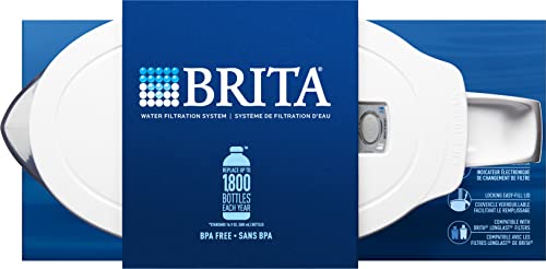 Brita Water Filter Pitcher for Tap and Drinking Water with 1 Standard Filter, Lasts 2 Months, 5-Cup Capacity, BPA Free, White