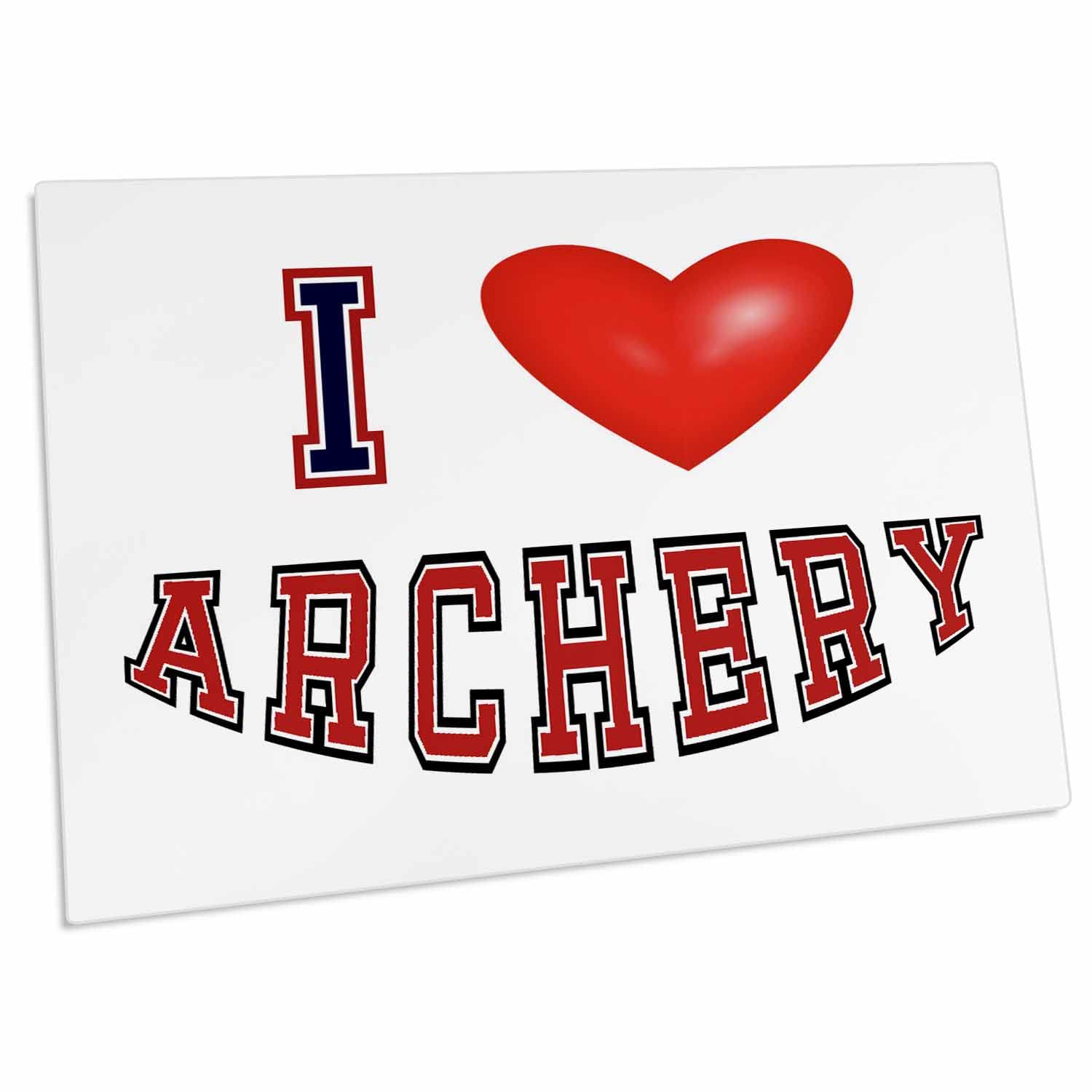 3dRose I Love Archery, I Heart Archery, Archer, Sports, 3drsmm - Desk Pad Place Mats (dpd-303508-1)