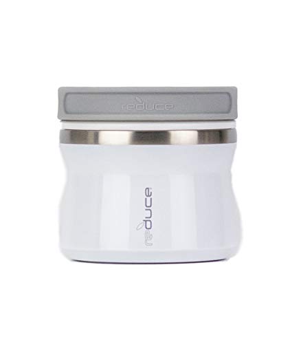 REDUCE Insulated Food Container, 12 oz - 6 Hours Hot, 20 Hours Cold - These To-Go Thermal Food Containers are Perfect for On The Go Meals and Snacks - Leak-Proof and Dishwasher Safe - White
