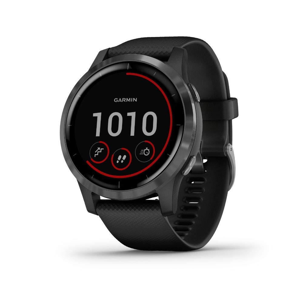 Garmin 010-02174-11 Vivoactive 4 Smartwatch Black/Stainless Bundle with 1 YR CPS Enhanced Protection Pack