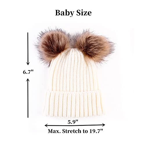 Baby Winter Warm Hat, Baby Newborn Knit Hat Infant Toddler Kid Crochet Hat Beanie Cap Beige