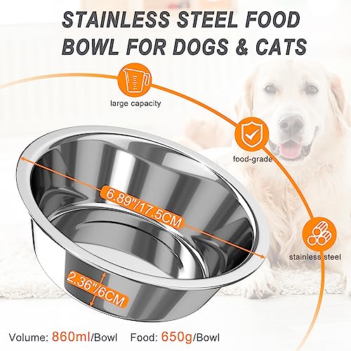 Alpeir Elevated Dog Bowls, Raised Dog Bowl Stand with 2 Stainless Steel Food Bowls, Adjustable Pet Feeder Station, Retro Brown