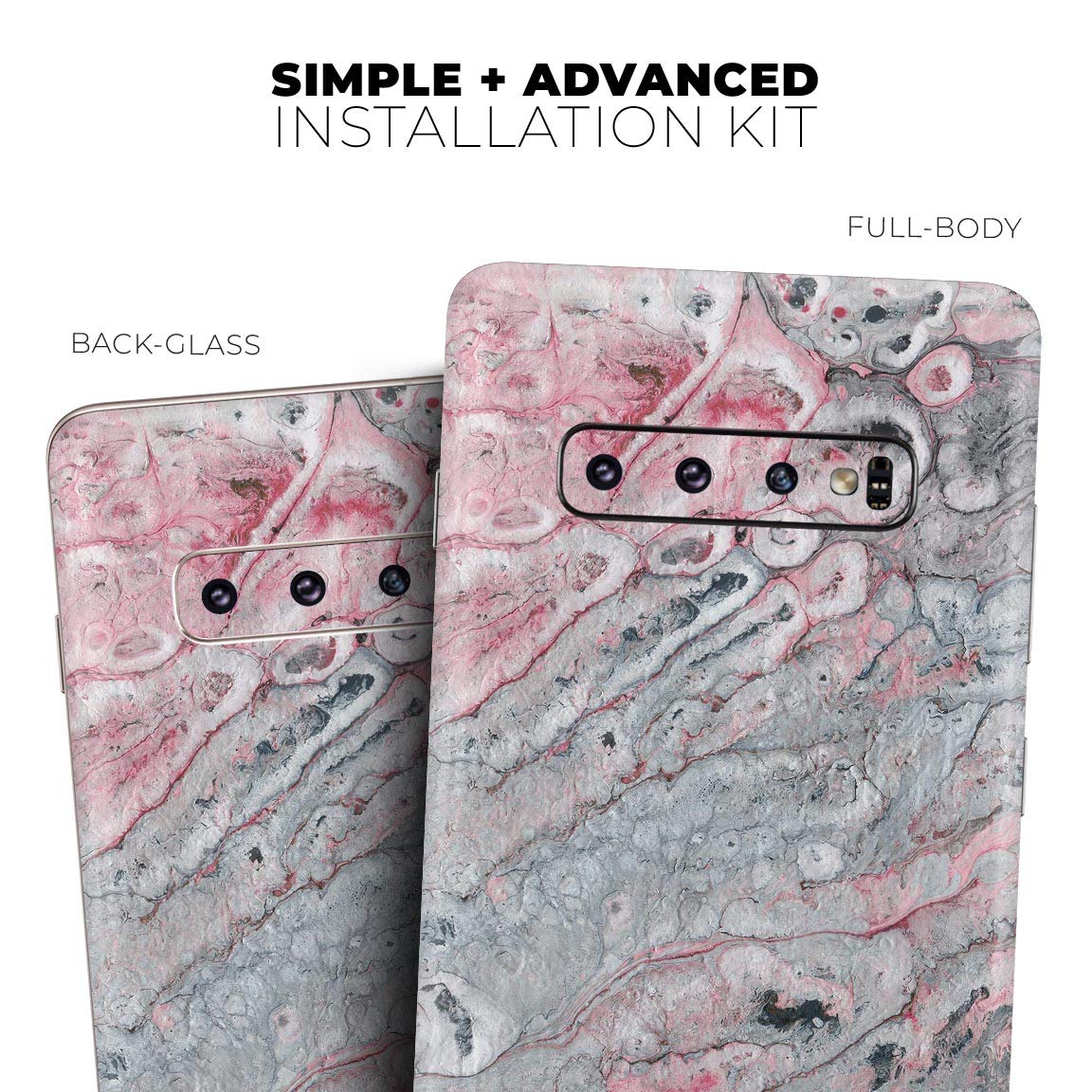 DesignSkinz Abstract Wet Paint Subtle Pink and Gray Protective Vinyl Decal Wrap Skin Cover Compatible with The Samsung Galaxy S20 (Screen Trim & Back Glass Skin)