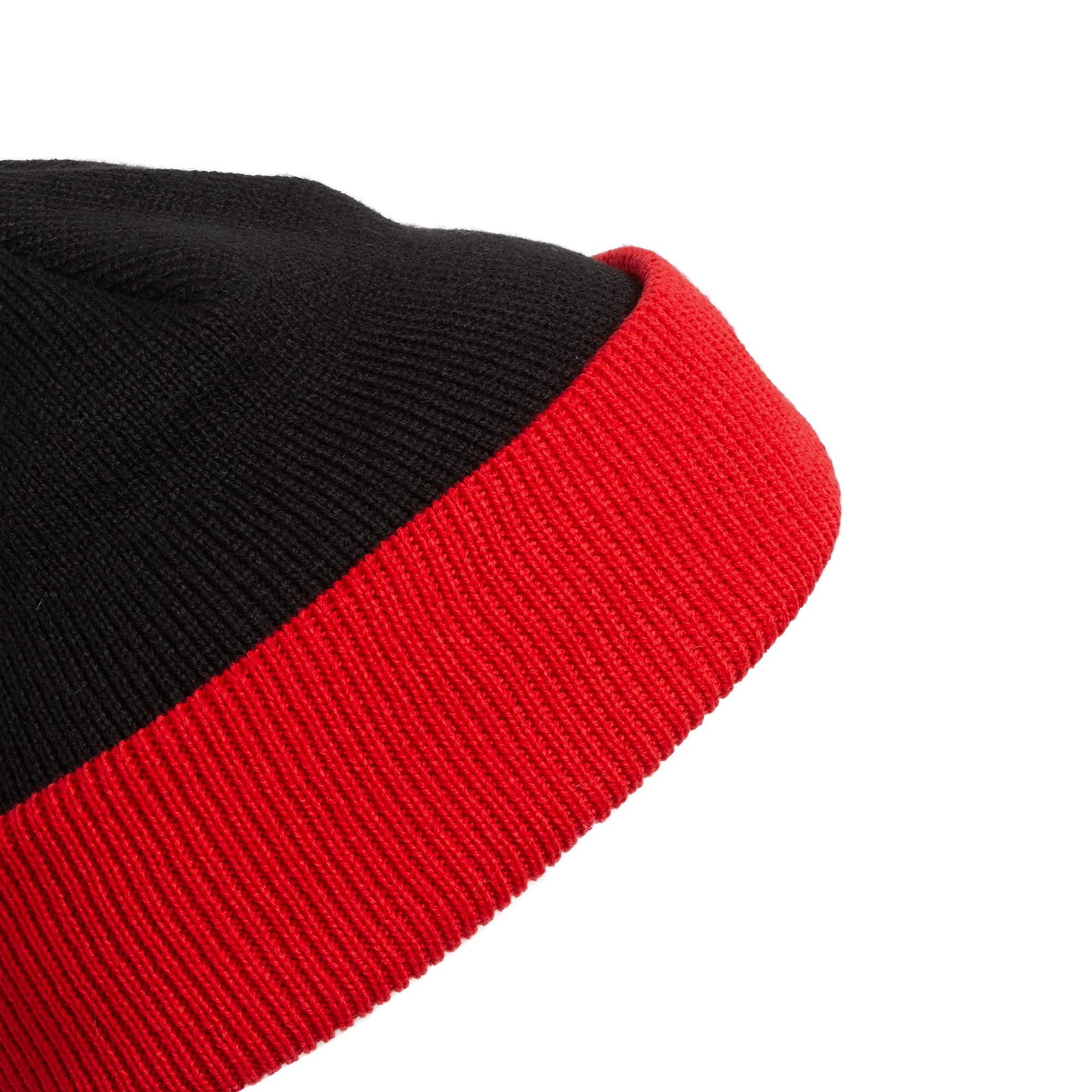 adidas Originals Sunday Cuff Beanie, Black/Vivid Red/White, One Size