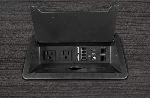 Regency Legacy Racetrack Conference Table with Tabletop Power & Data Port, 95", Ash Grey