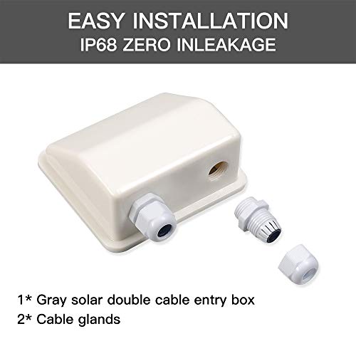 2 Pcs Solar Cable Entry Gland Waterproof Double Cable Entry Housing for All Cable Types 2mm² to 6mm² Solar Project on RV Camper Van Travel Trailer Boat Cabin (Drill-Free UV-Resistant White Plastic)
