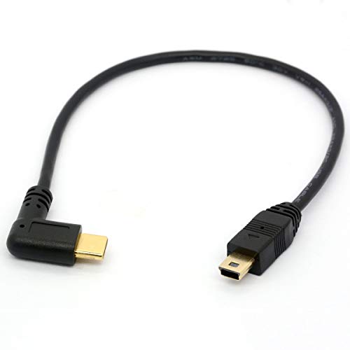 GLHONG Angle USB Type C to Micro USB Cable, 90 Degree USB-C Male to Micro-B Male Adapter Converter for MacBook Pro, Laptop, Android Devices(Only for Charging)(TypeC to Mini) (USB C/Type C Side)