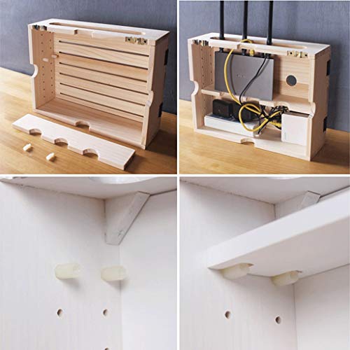 Good home White Wireless Router Storage Shelf Wall-Mounted WiFi Router Storage Box Socket Shielding Wire Finishing Wire Box Floating Shelf (Size : Inner Diameter 50cm)