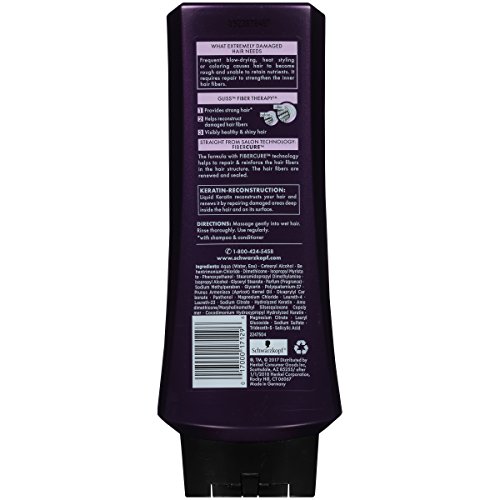 GLISS Hair Repair Conditioner Fiber Therapy, 13.6 Ounces (Pack of 3)