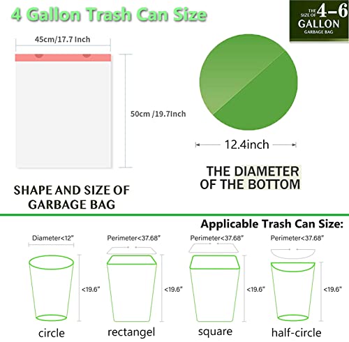 75 Count Small Trash Bags/4 Gallon Drawstring Trash Bags Extra Thick Drawstring Garbage Bags Wastebasket Bin Liners Plastic Trash Bags for Bathroom, Bedroom, Office, Car, Kitchen, Home -White