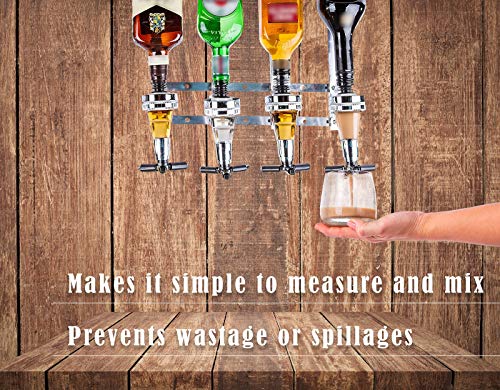 Liquor Bottle Dispenser, 4 Liquor Bottle Dispenser Wall Mount, Liquor Dispenser for Home Bar, Bottle Holder for Alcohol Wall Mount Dispenser