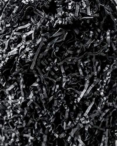 MagicWater Supply Soft & Thin Cut Crinkle Paper Shred Filler (1/2 LB) for Gift Wrapping & Basket Filling - Black