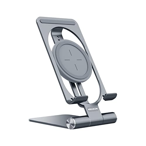 Nillkin Fast Wireless Charger Stand Adjustable - Qi Wireless Charging Stand for iPhone 15 14 13 12 pro max/Pro/Plus, Samsung Galaxy S23 S22 Ultra S21 Plus S20, Note 20/10+/9 and More, Gray