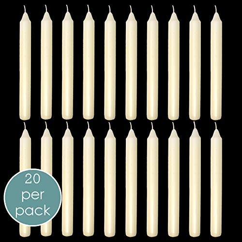 7 Inch Ivory Taper Candles 6 Hour Burning Candle Decorate Your Dinner Wedding Table DriplessĀ and Smokeless Candle Unscented Fits Most candlesticks -20 Pack Household Candles