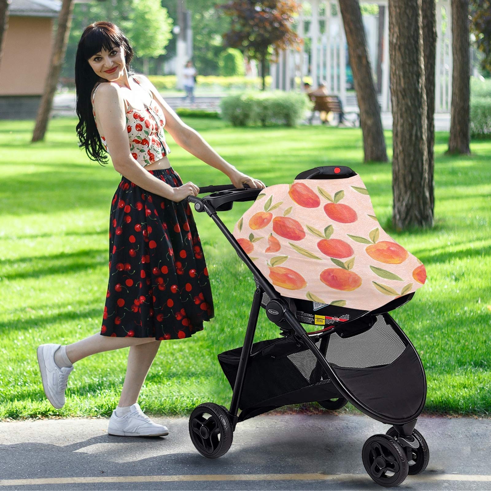 Nursing Cover Breastfeeding Scarf Peaches Painting- Baby Car Seat Covers, Stroller Cover, Carseat Canopy(9rh1b)