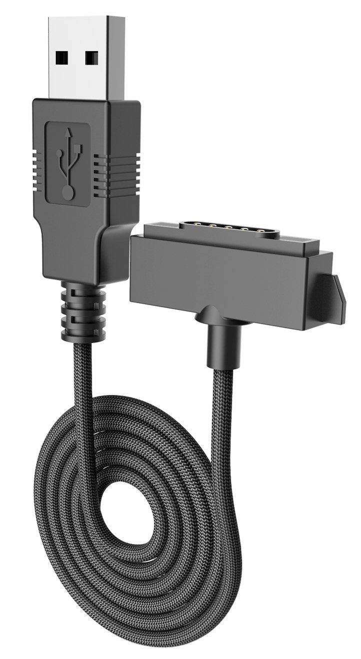 Charger for Sonim XP5/XP6/XP7, Nakedcellphone Brand Black [Rugged Braided] USB Charge/Sync Cable Cord [with Magnetic Contacts] for XP5700, XP6700, XP7700 Phones