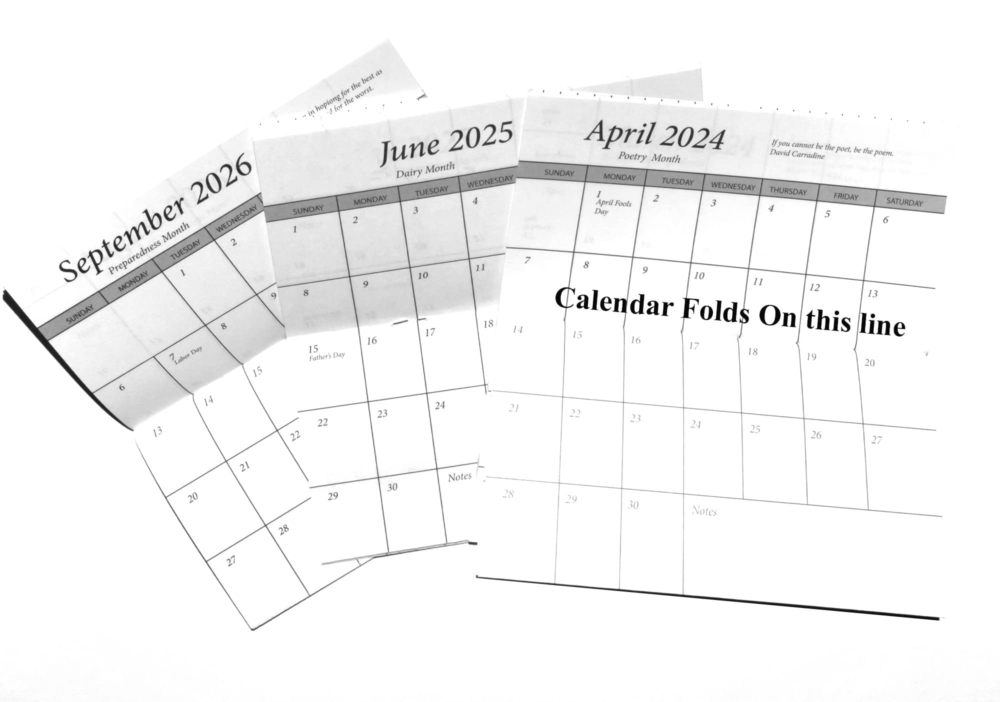 3 Year 2024 2025 2026 Pocket Calendar Planner with Note Pad (Mothers Day)
