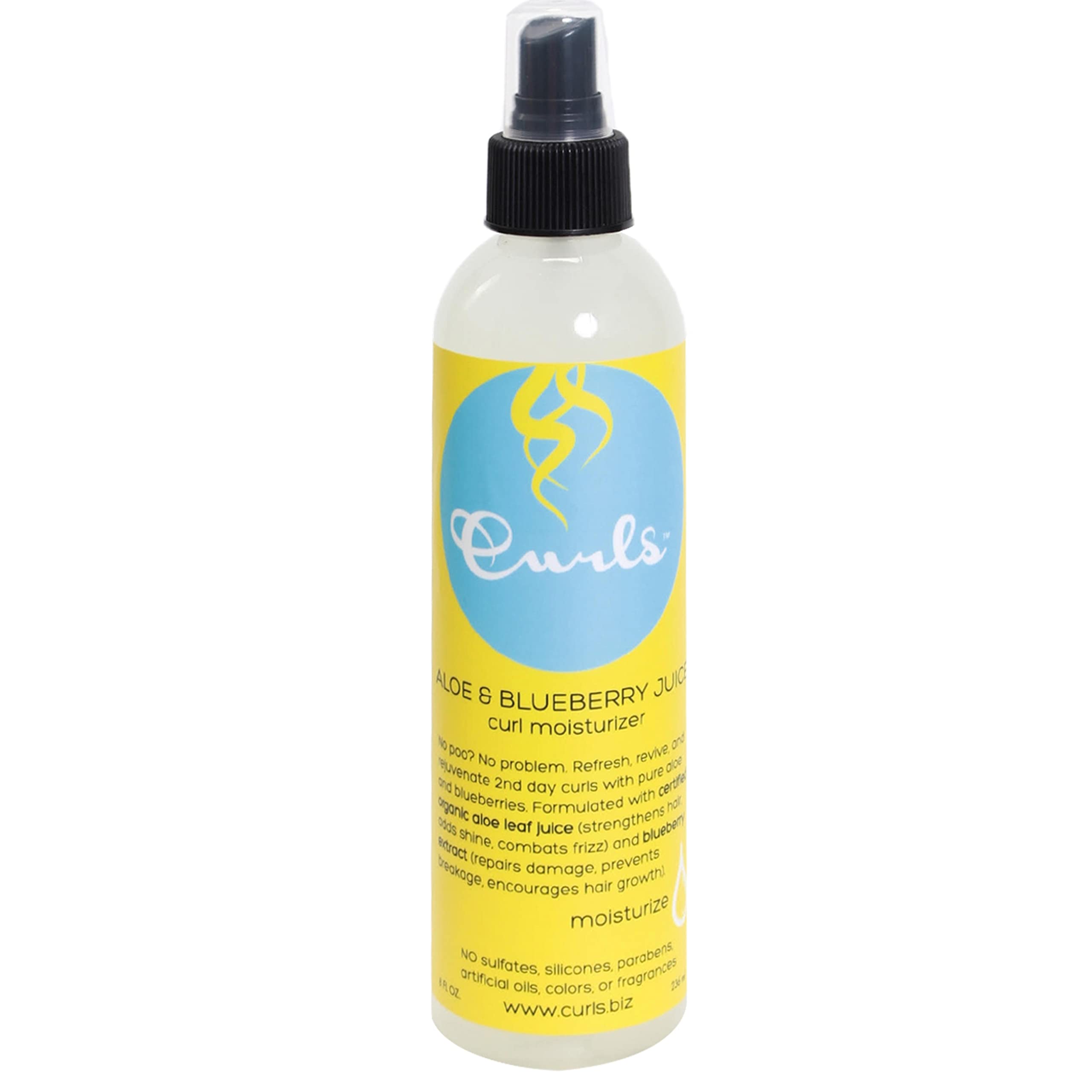 Curls Blueberry Bliss Aloe & Blueberry Juice Moisturizer - 8 oz, Refresh and Rejuvenate, Adds Shine, Combats Frizz, Moisturizes and Helps Prevent Damage and Breakage